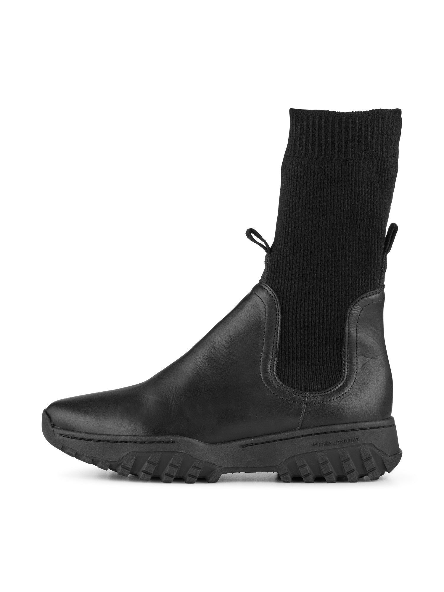 Lucy Track High Leather - Black – wodenstore.nl